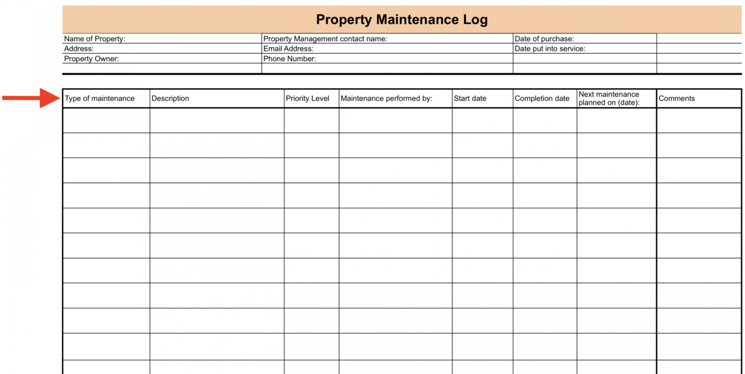 Printable Maintenance Log Setup Checklist Process Street Building 