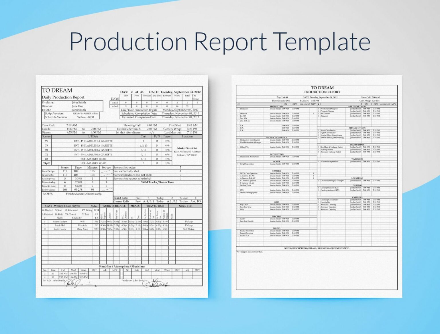 Printable Production Report Template For Excel Free Download Sethero 